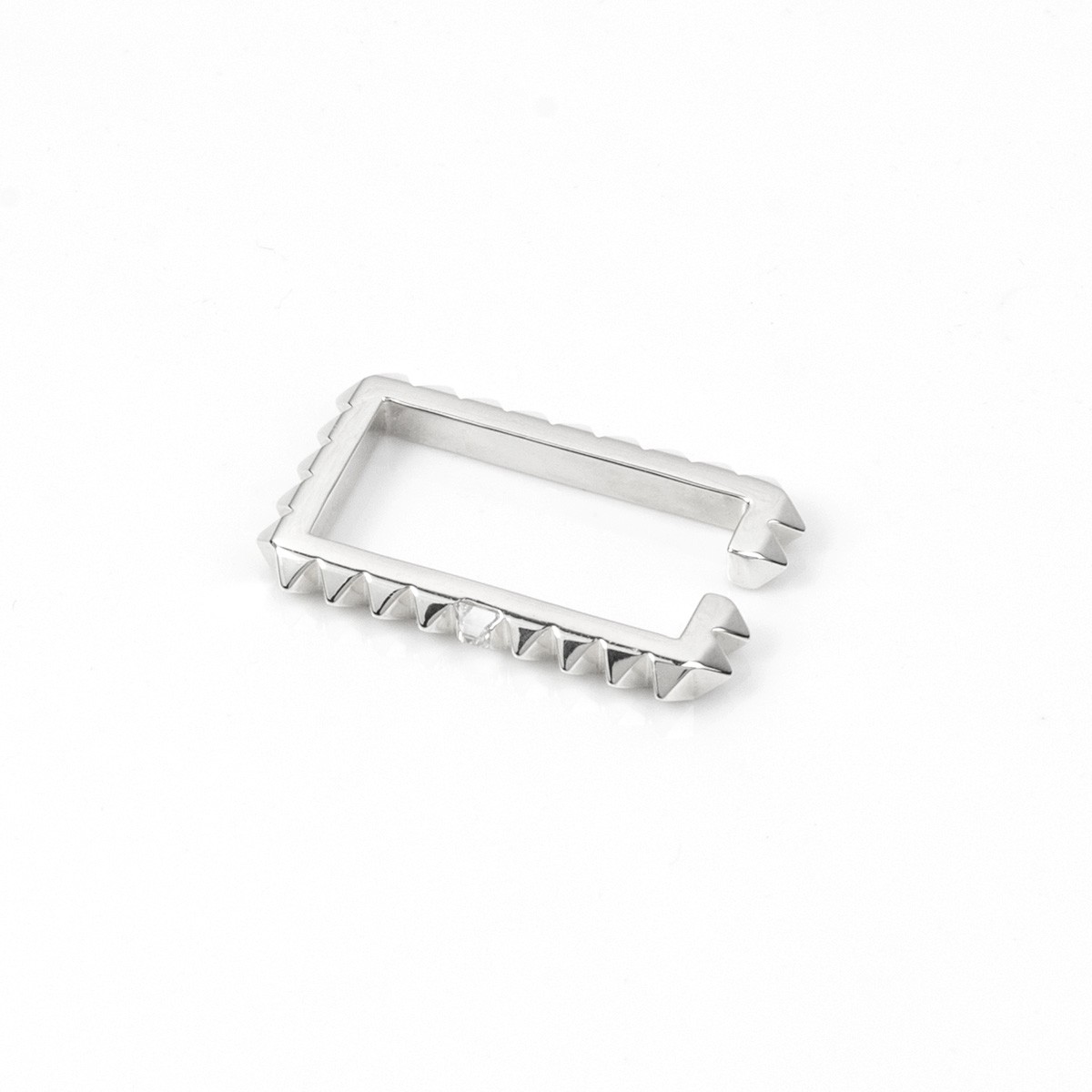 RECTANGLE STUDS DIAMOND EAR CUFF【PT】 - ELRINA