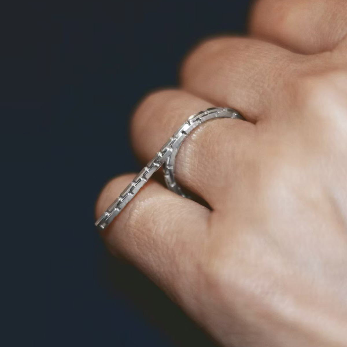 CHAIN LINE RING【SILVER】 - ELRINA
